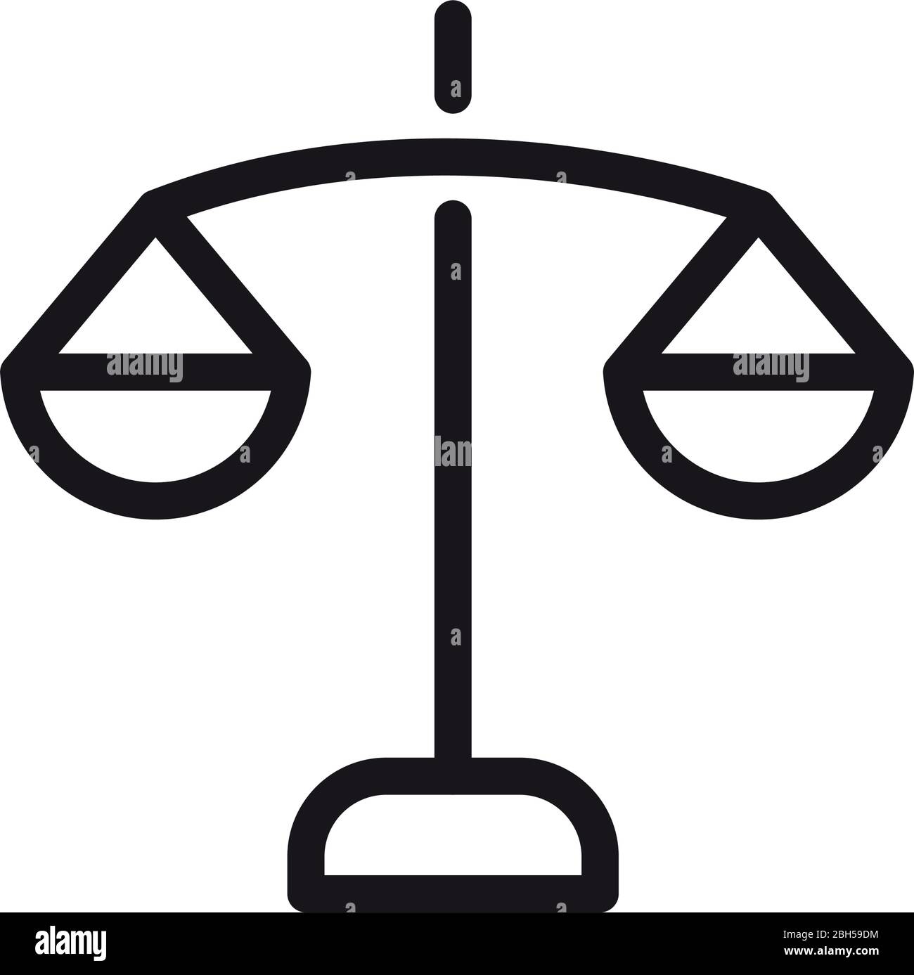 law scale icon over white background, line style, vector illustration ...