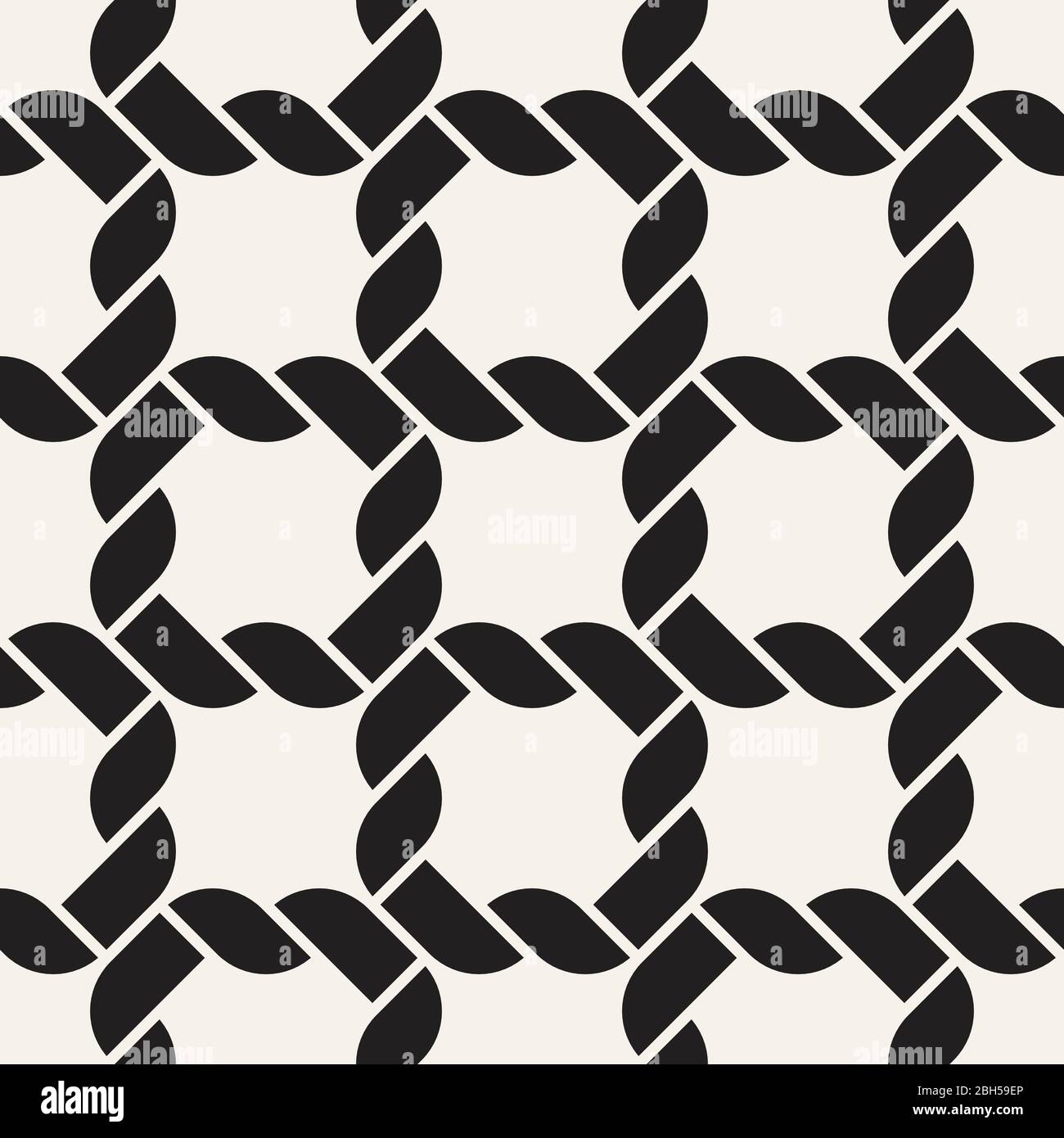 Vector woven seamless pattern. Stylish interweaving texture. Decorative geometric interlaced ...