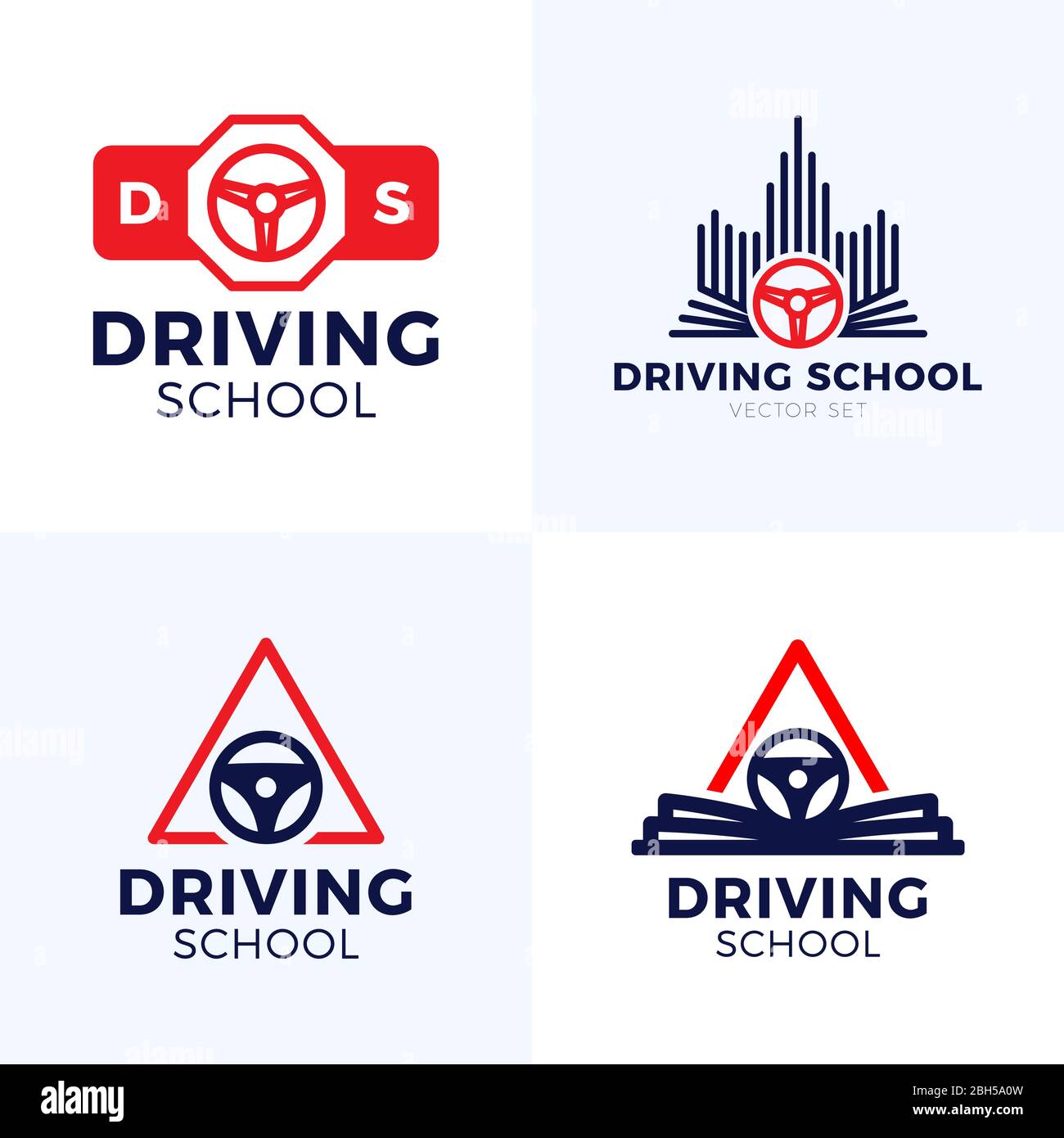 Driving school vector logo. car wheel with road sign logo design ...