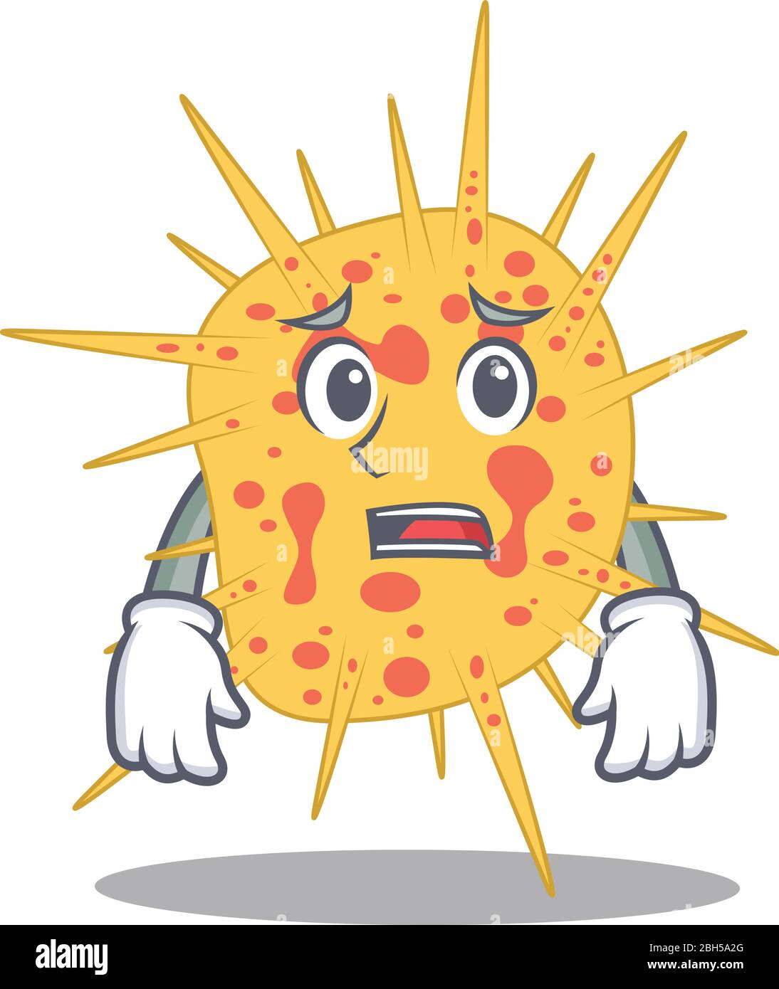 Cartoon design style of mycobacterium kansasii showing worried face ...