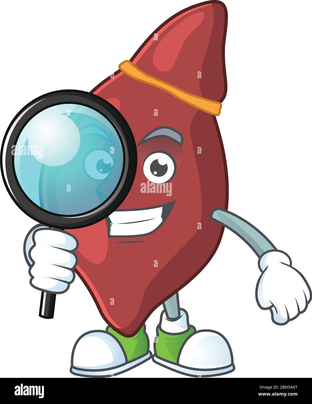 Smart Detective of liver cartoon character design concept Stock Vector ...