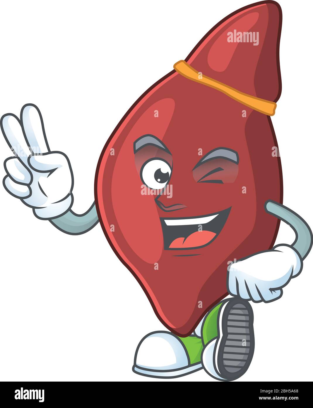 Cheerful liver mascot design with two fingers Stock Vector Image & Art ...