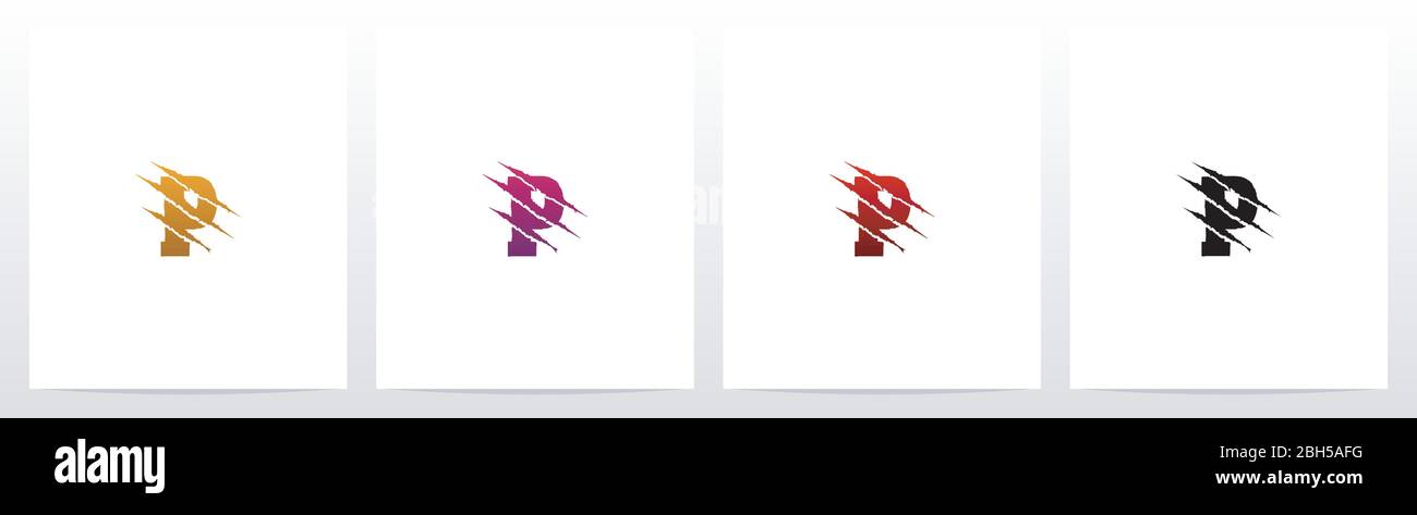Claw Marks On Letter Logo Design P Stock Vector Image & Art - Alamy