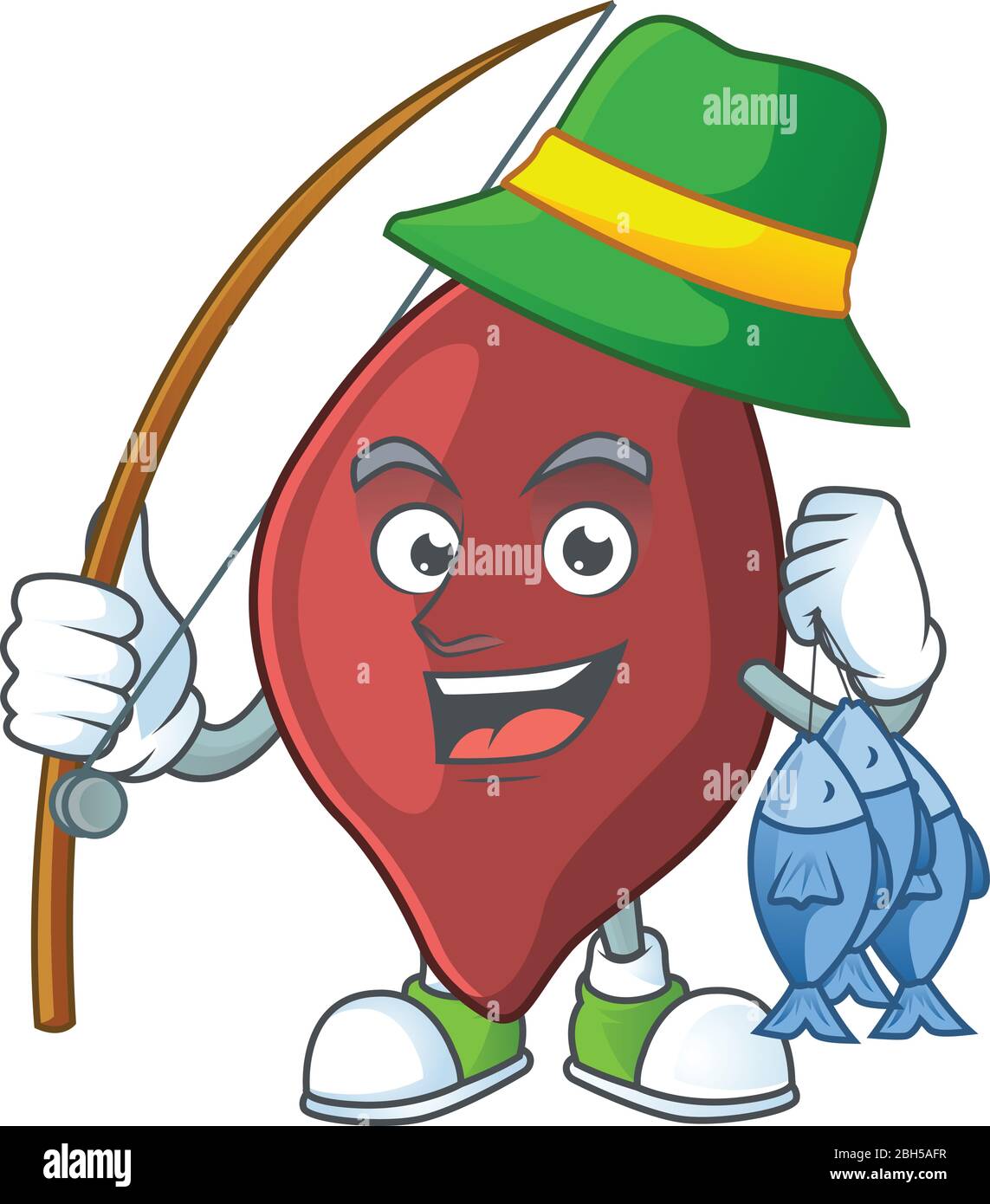 A Picture of liver fisher mascot design catch a fish Stock Vector Image ...