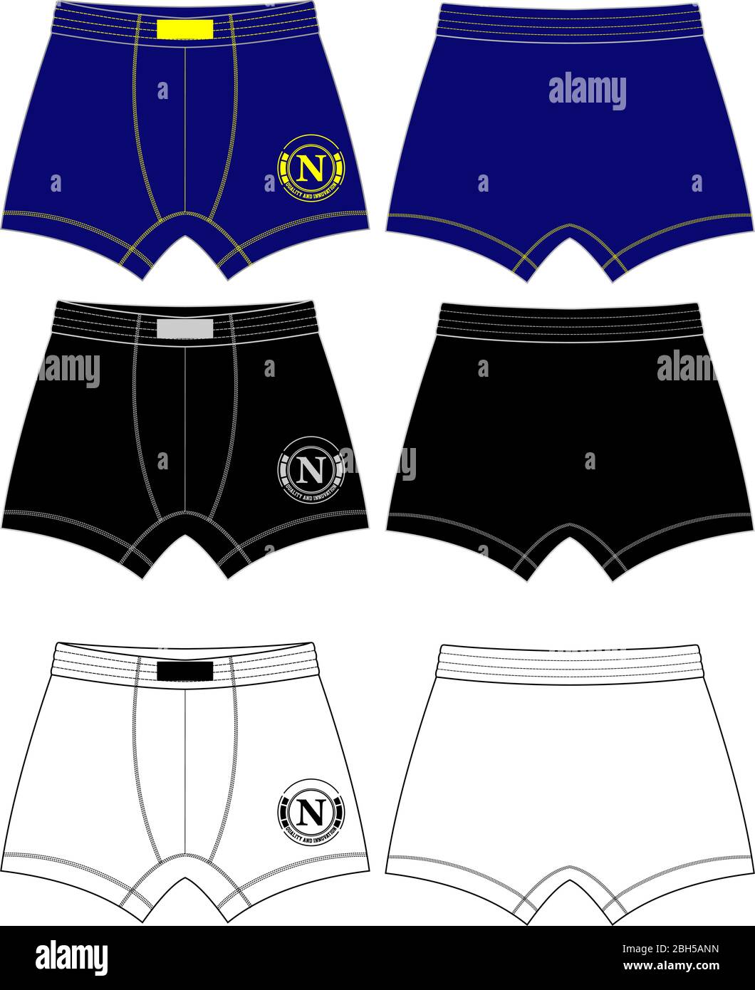 Man boys boxer underpants textile template bodywear Stock Vector Image ...