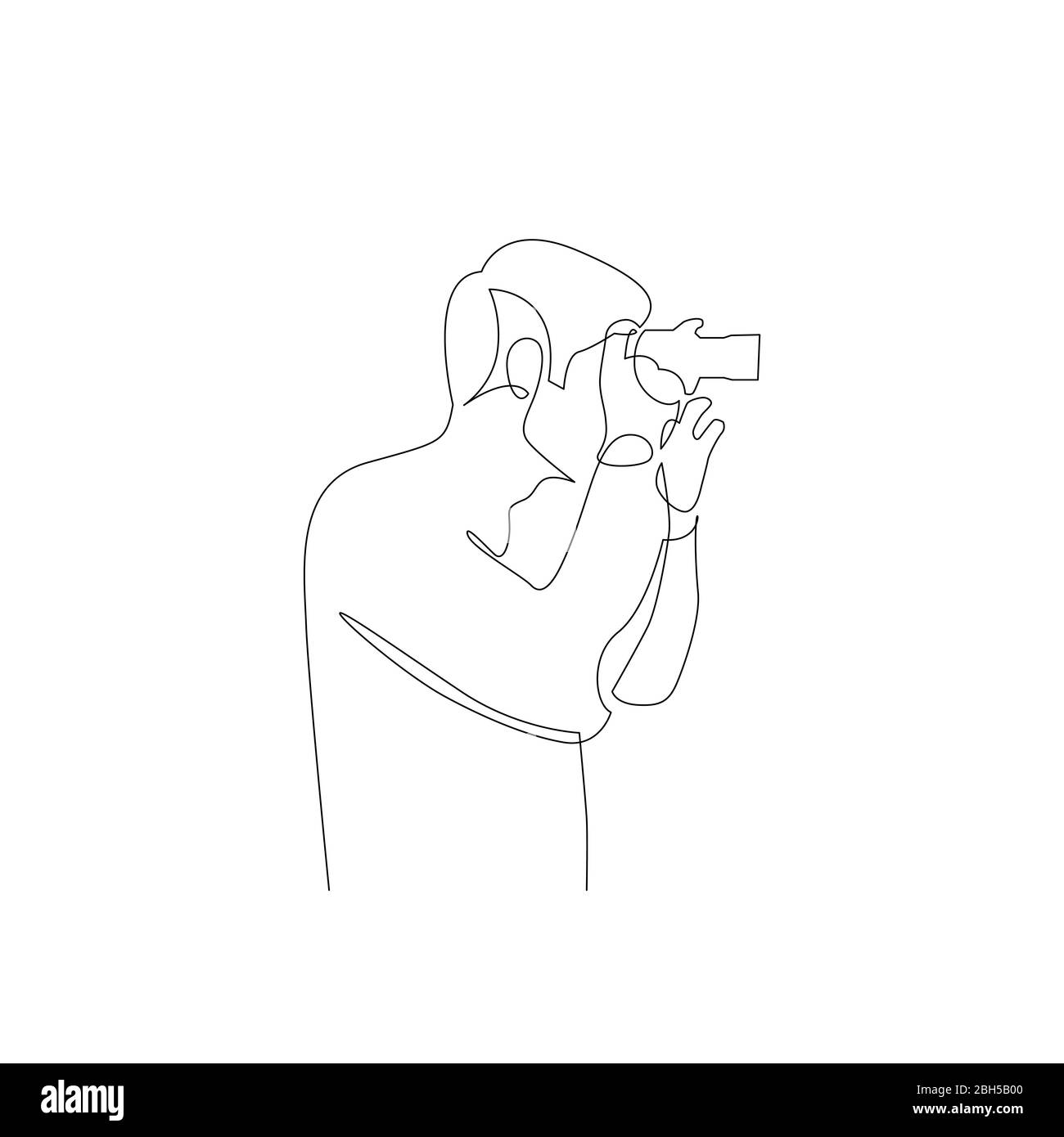 Camera drawing one continuous Black and White Stock Photos & Images - Alamy