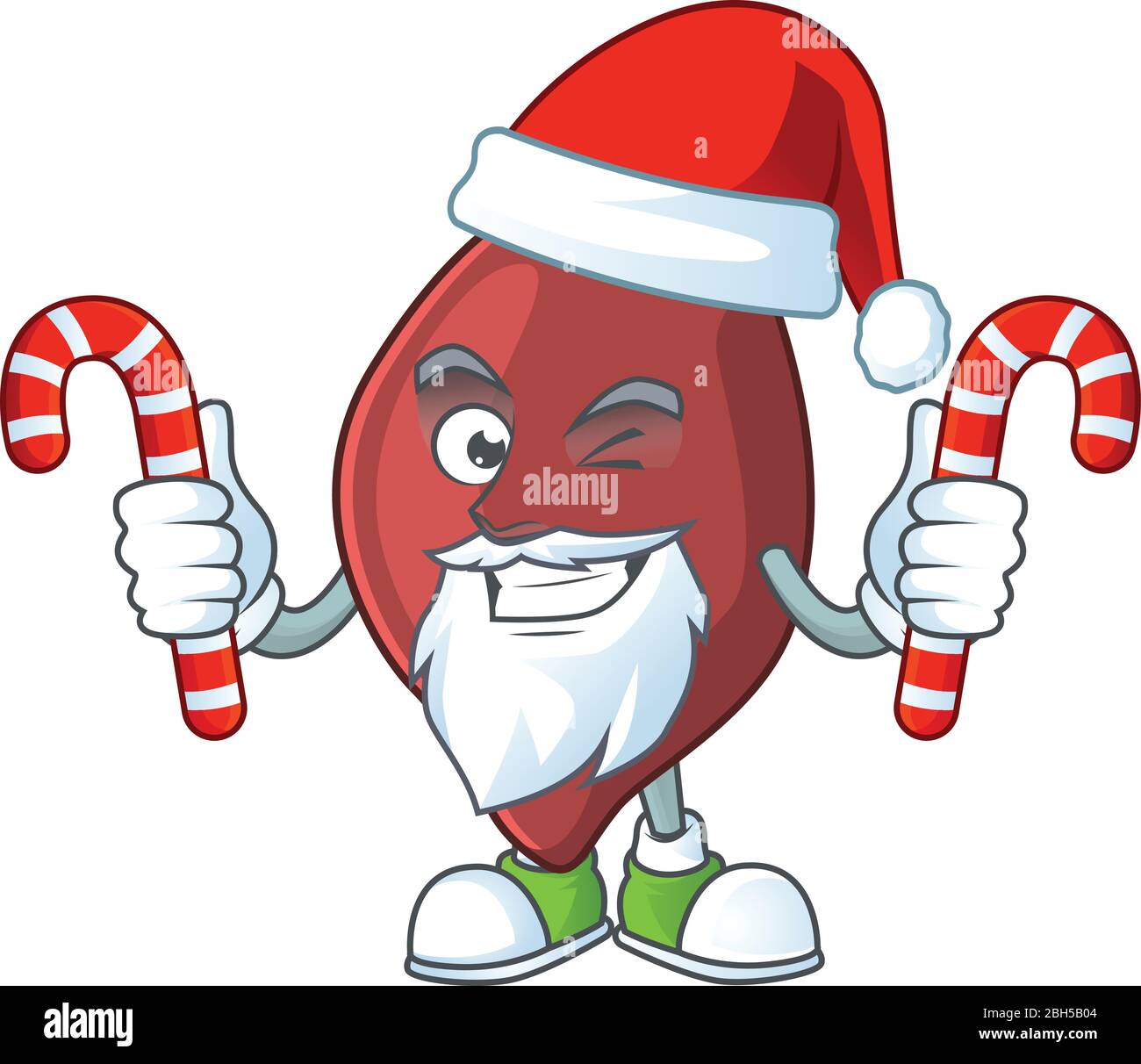 Liver humble Santa Cartoon character having candies Stock Vector Image ...