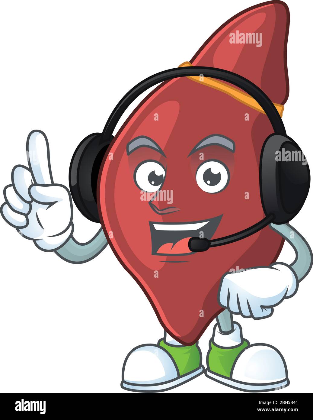 Liver cartoon character style speaking on headphone Stock Vector Image ...