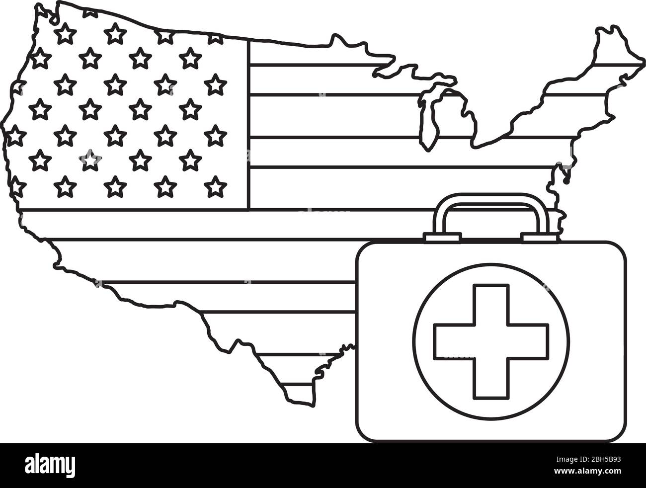 map of usa with first aid kit Stock Vector Image & Art - Alamy