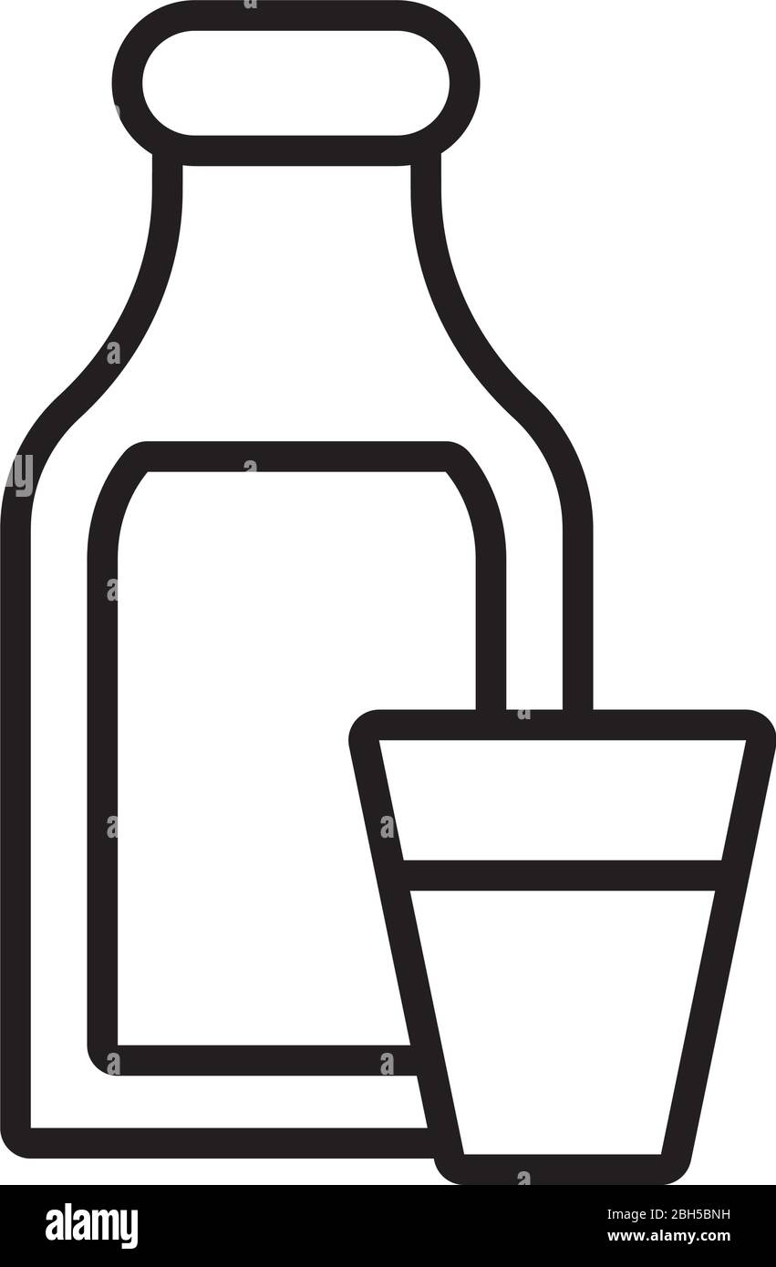 bottle milk line style Stock Vector Image & Art - Alamy