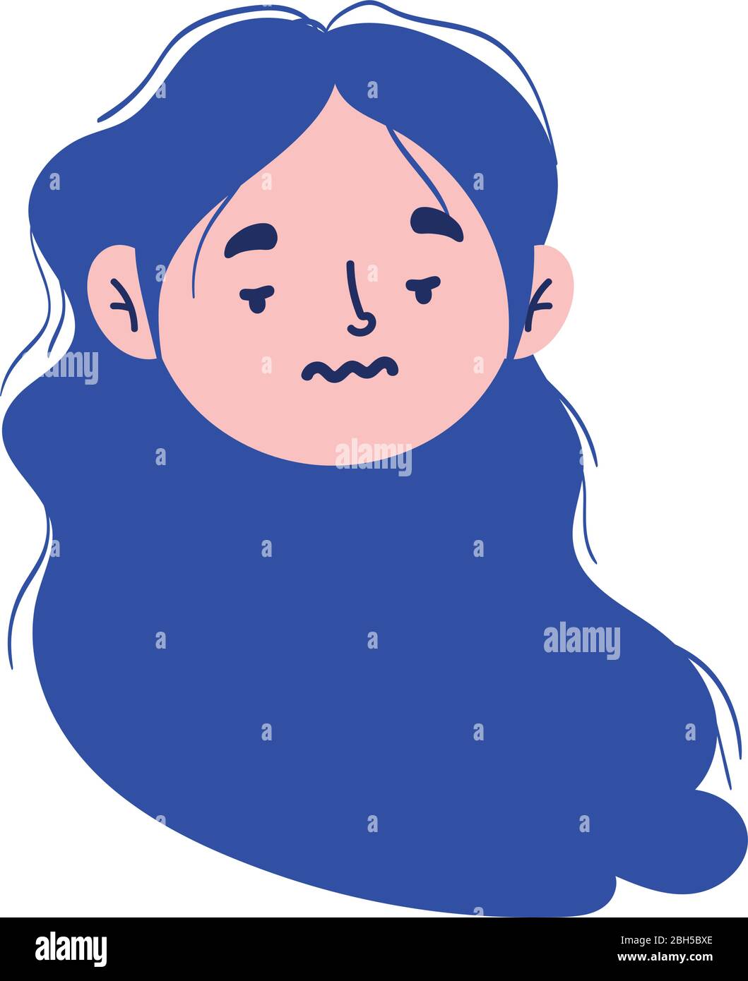 Sick woman with fatigue cold fever design of Covid 19 epidemic disease ...