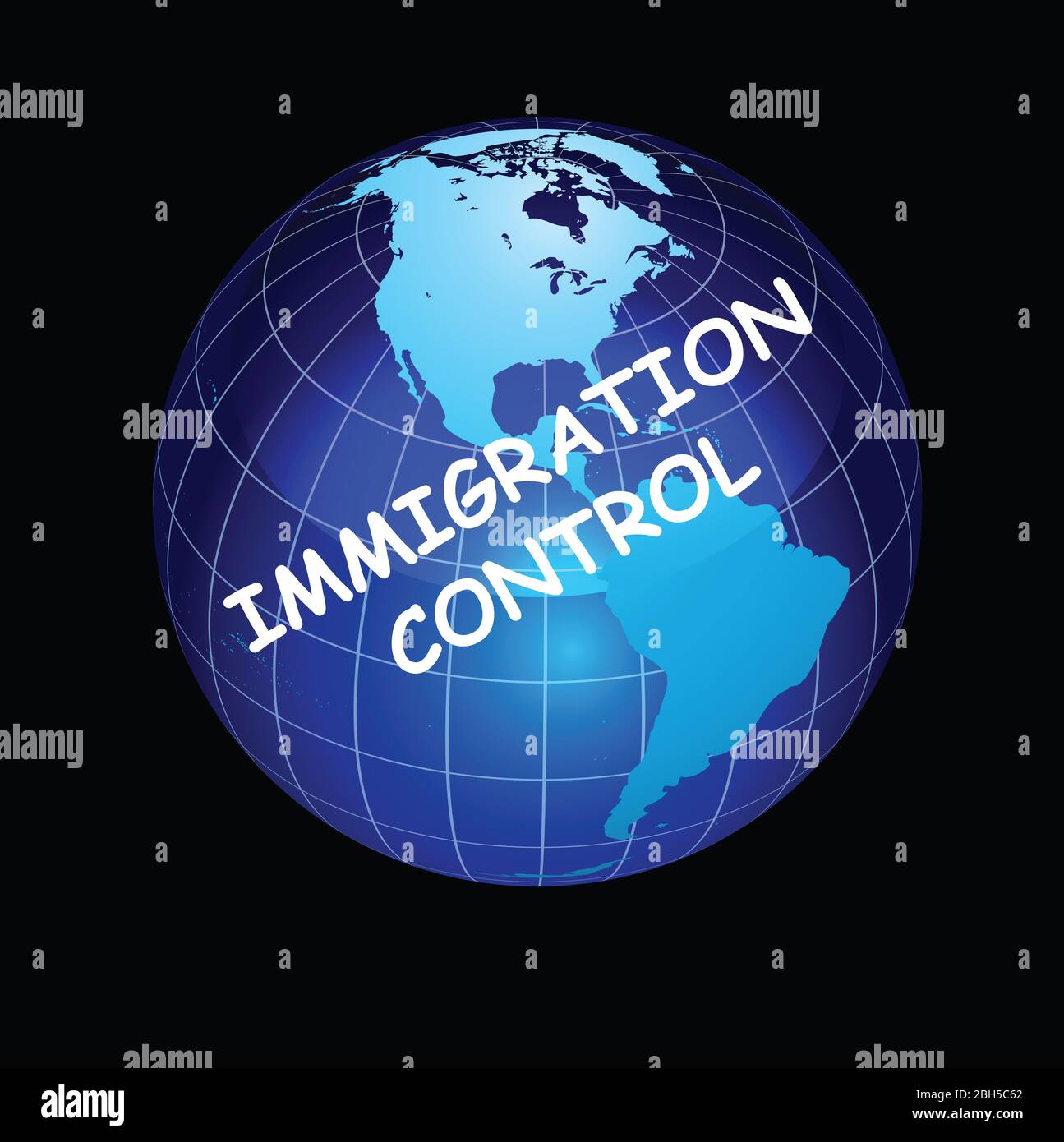 Representation of worldwide immigration control on planet earth ...