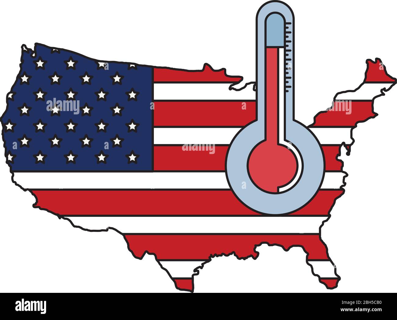 map of usa with thermometer isolated icon Stock Vector Image & Art - Alamy