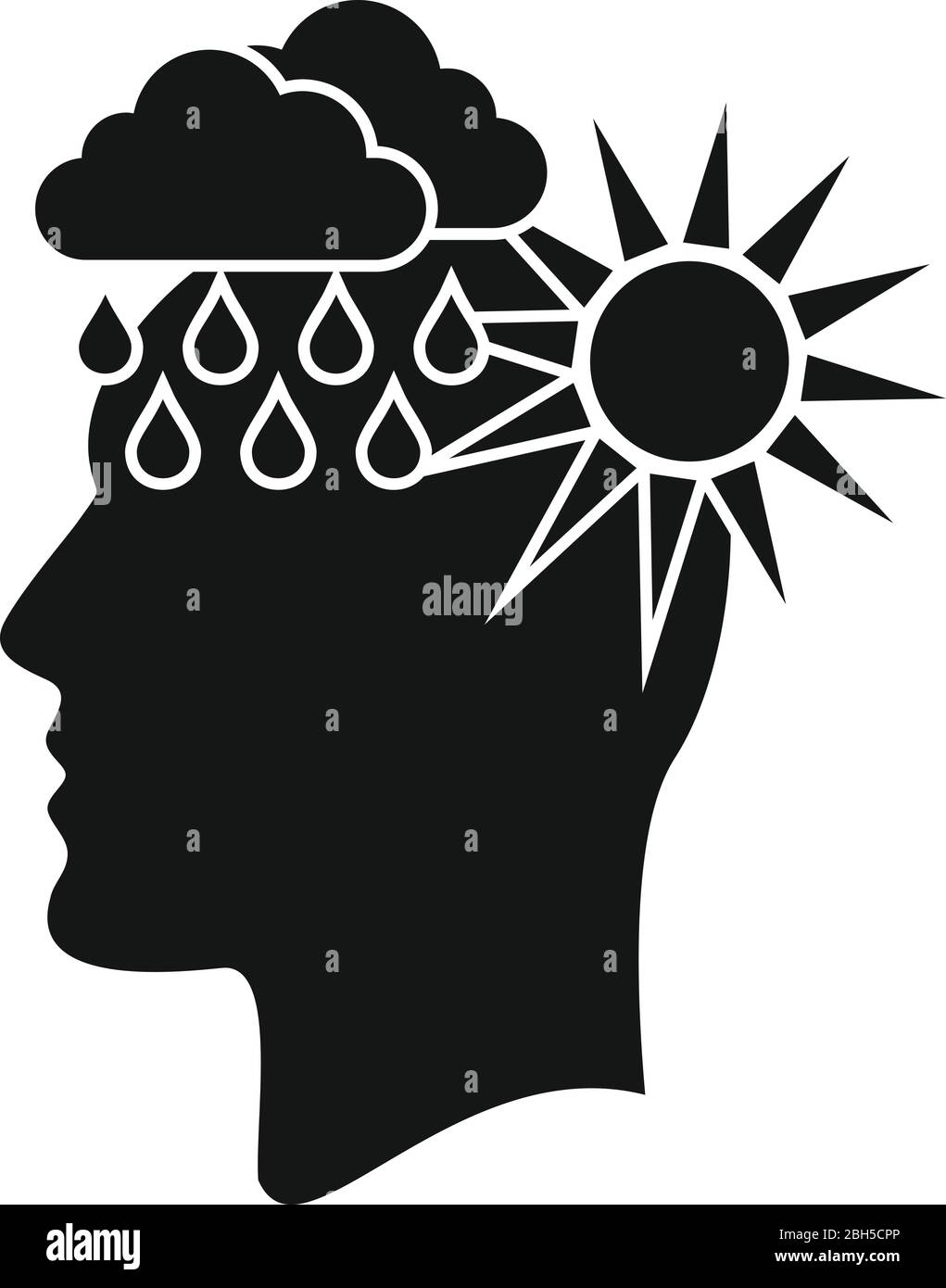 Adult bipolar disorder icon. Simple illustration of adult bipolar ...