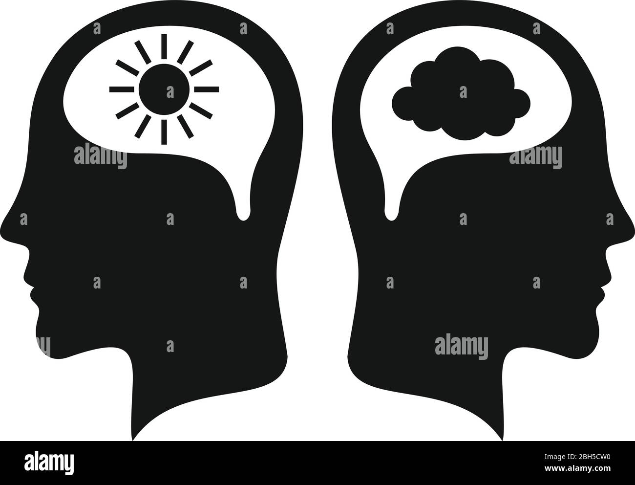 Mental bipolar disorder icon. Simple illustration of mental bipolar ...