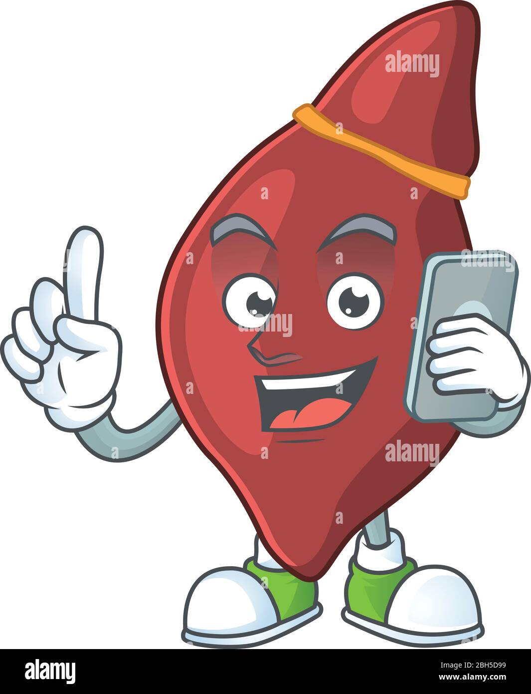 Cartoon design concept of liver talking on phone Stock Vector Image ...