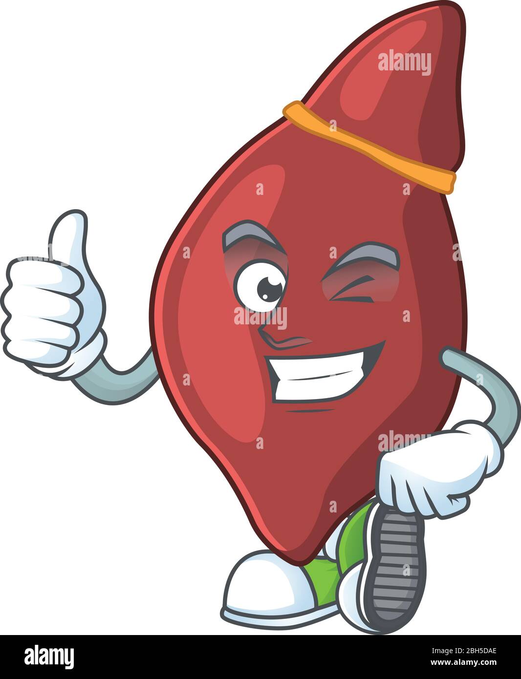 Mascot design style of liver showing Thumbs up finger Stock Vector ...