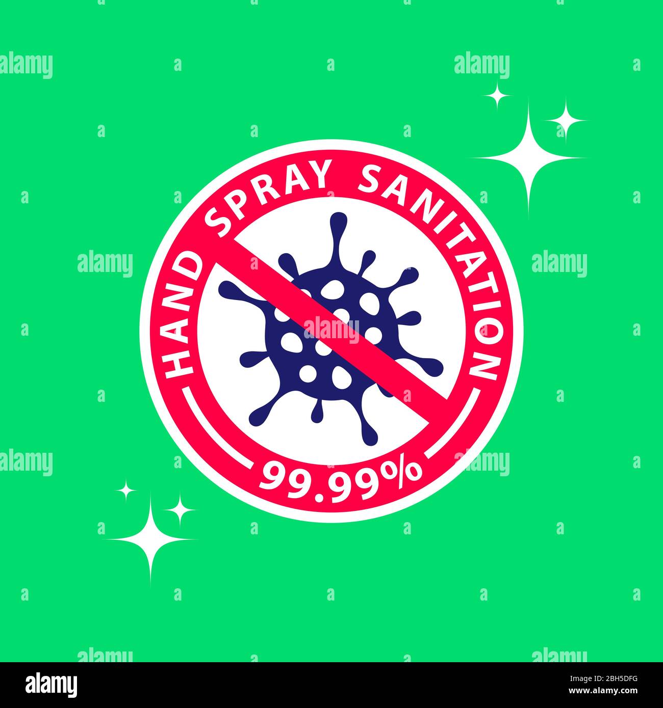 Sticker antibacterial spray for sanitation of hands against bacteria ...