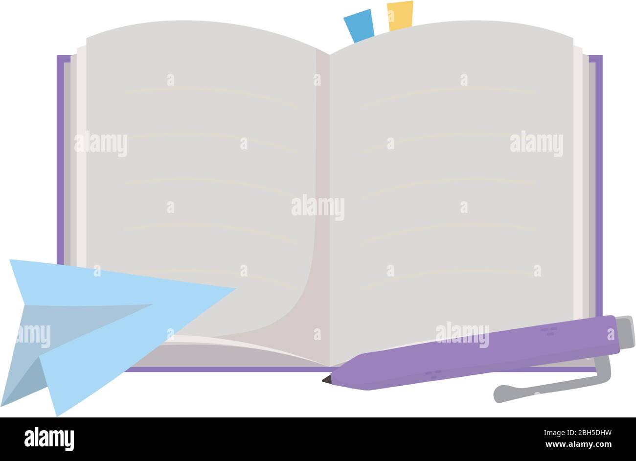 School book paperplane and pen design, Eduaction class lesson knowledge ...