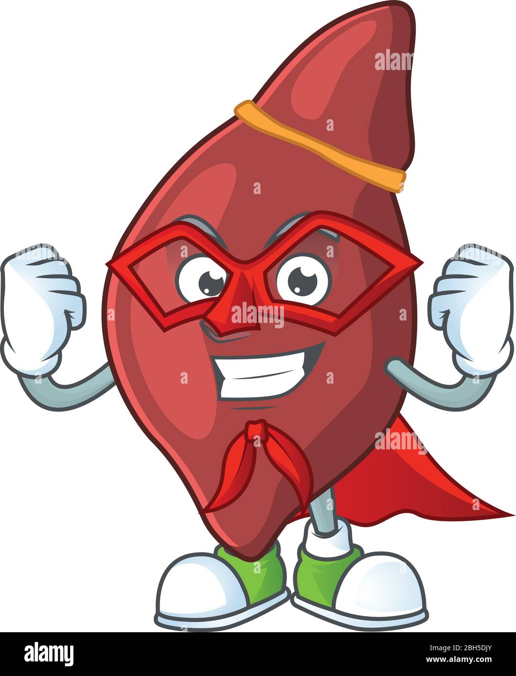 Liver cartoon design concept dressed as Super hero Stock Vector Image ...