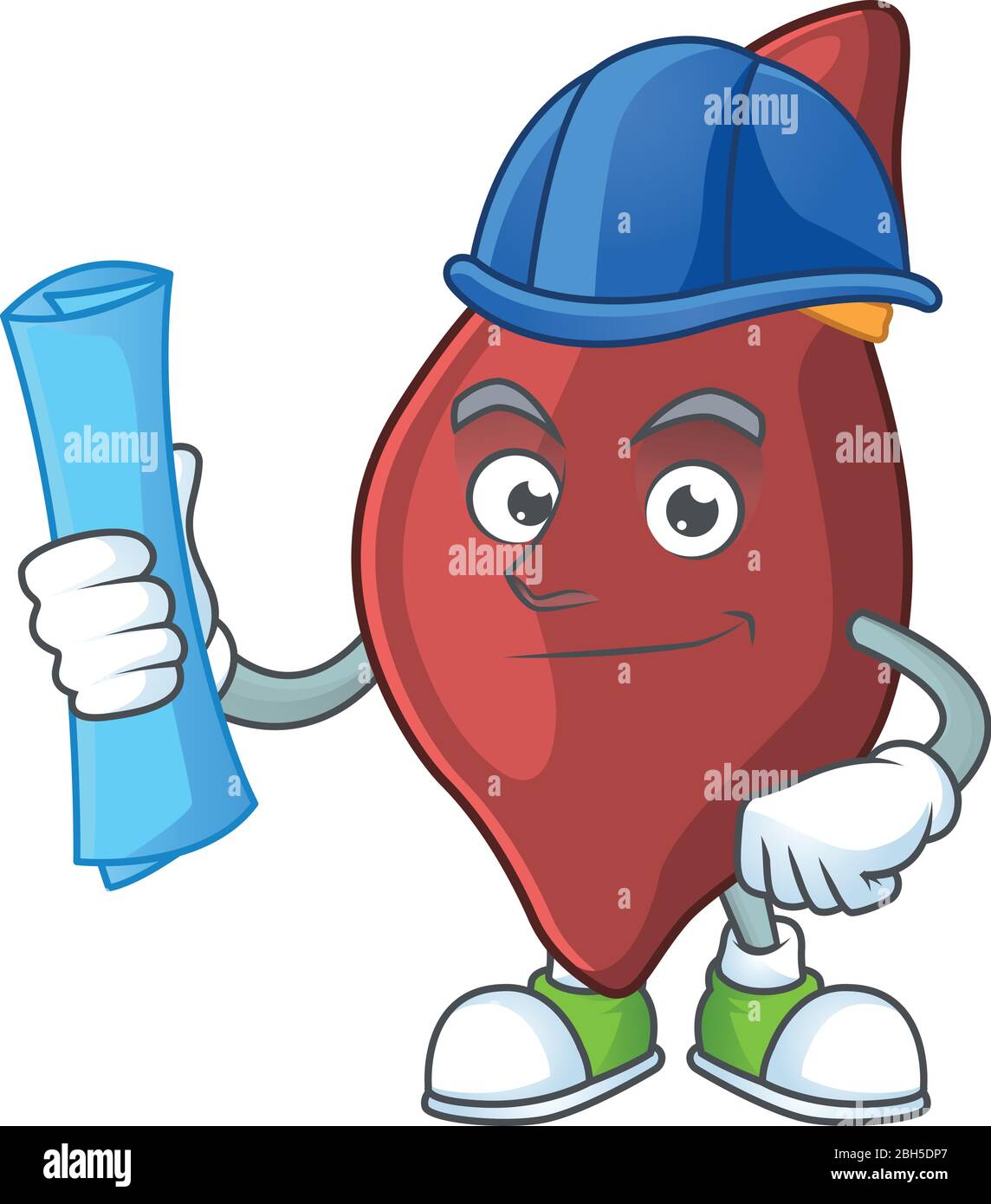 Talented Architect liver cartoon design style having blue prints Stock ...