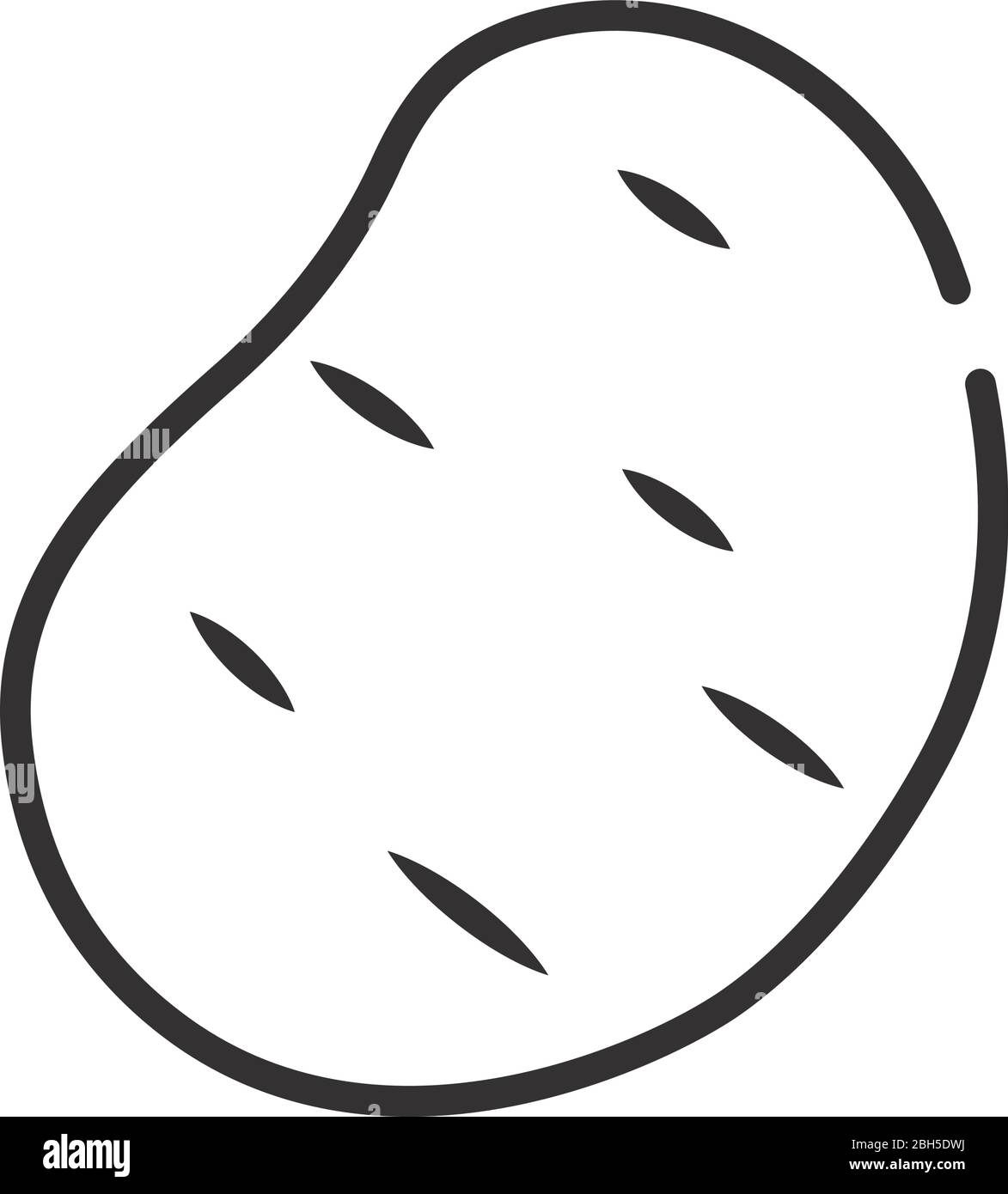 vegetables and fruits concept, potato icon over white background, line ...