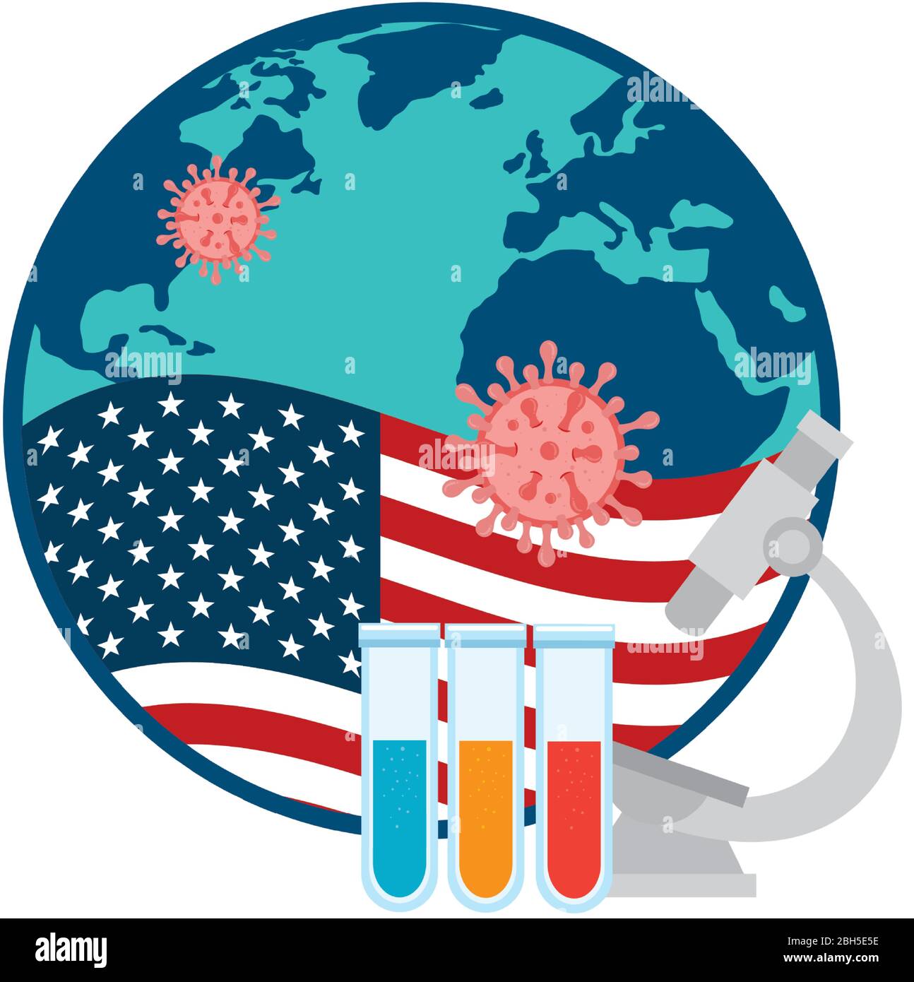 usa flag with particles and medical icons Stock Vector Image & Art - Alamy