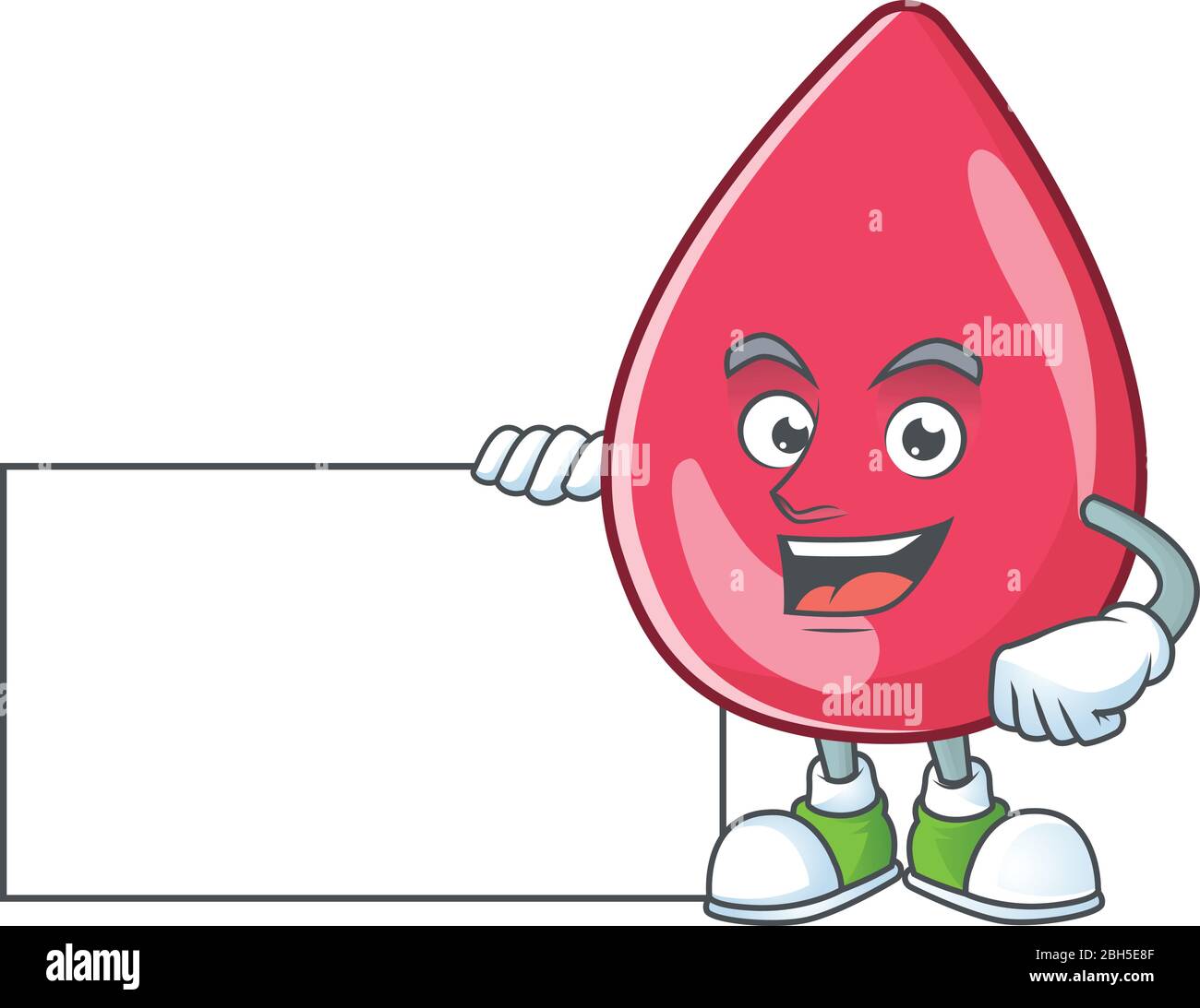 Red blood cartoon character concept Thumbs up having a white board ...