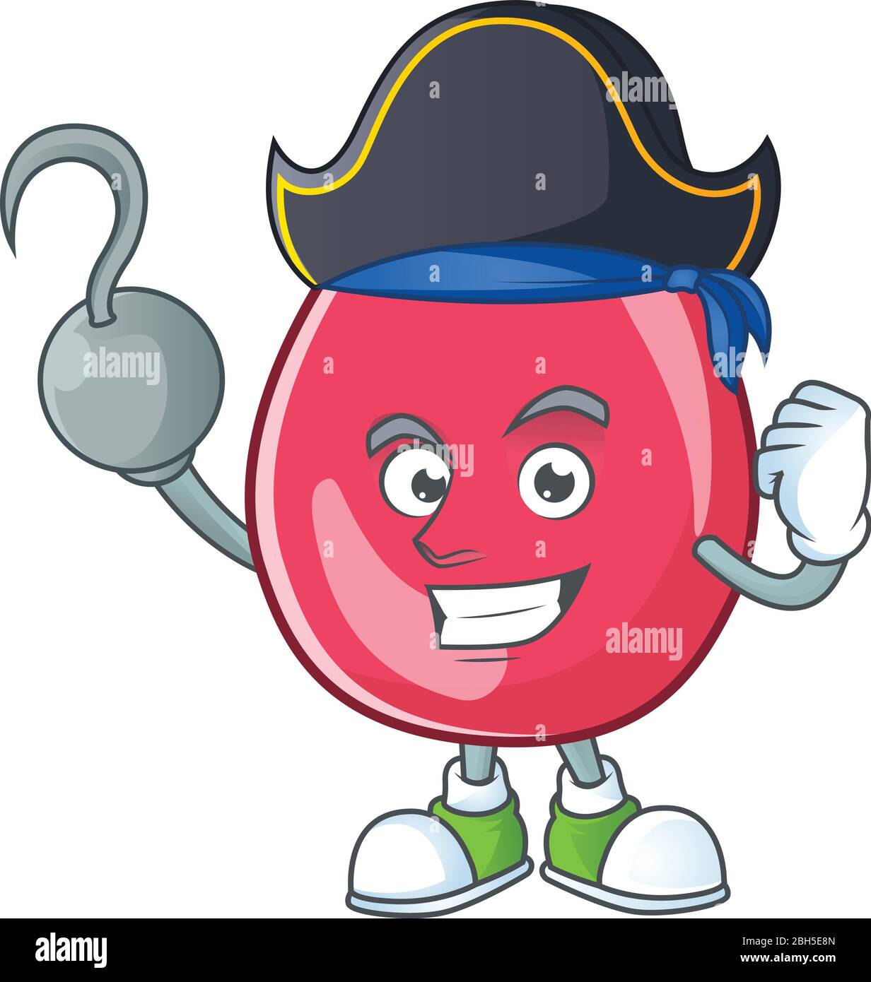 Cool pirate of red blood cartoon design style with one hook hand Stock ...