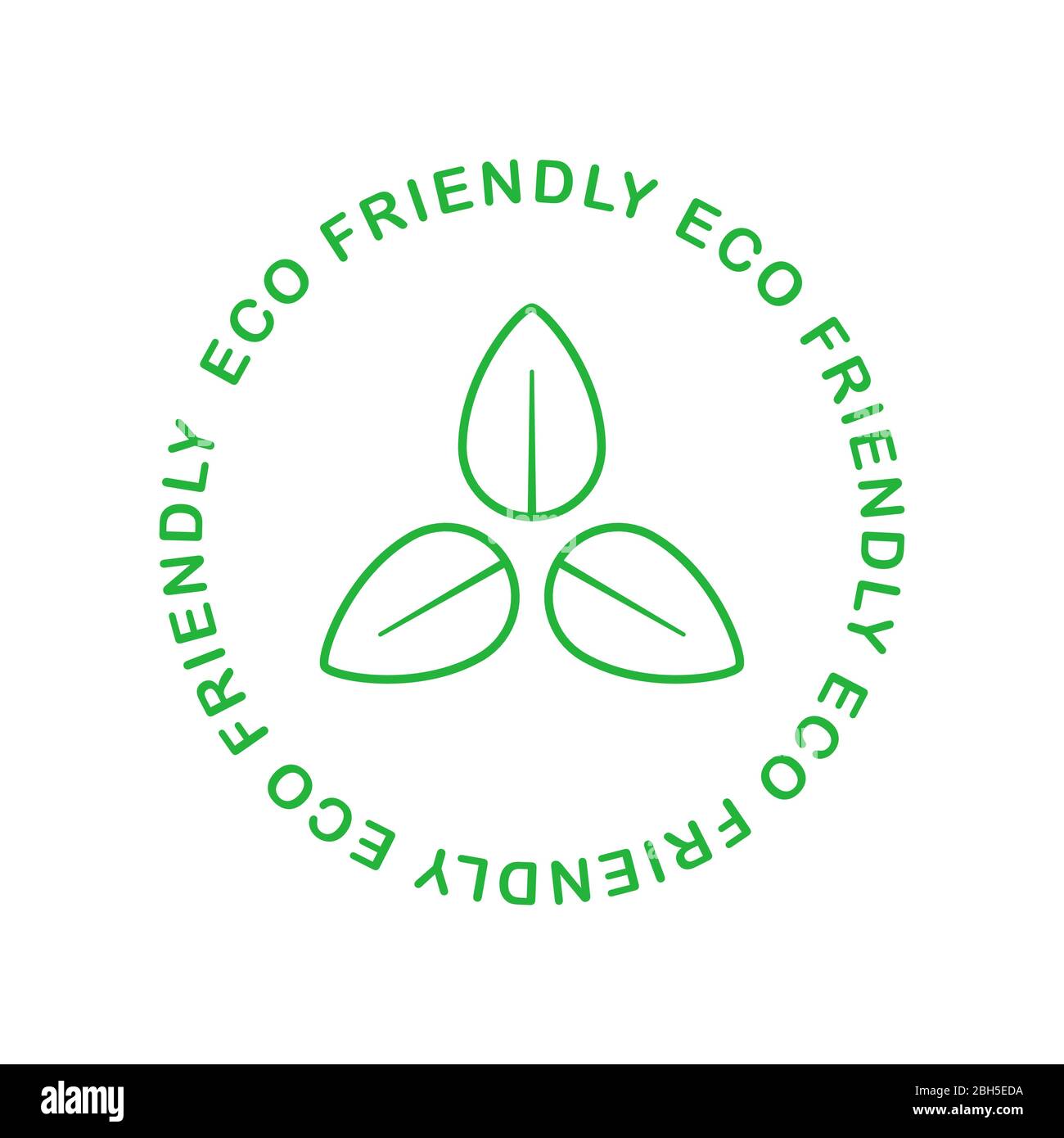 Eco friendly green symmetrical tree leaf badge. Design element for ...