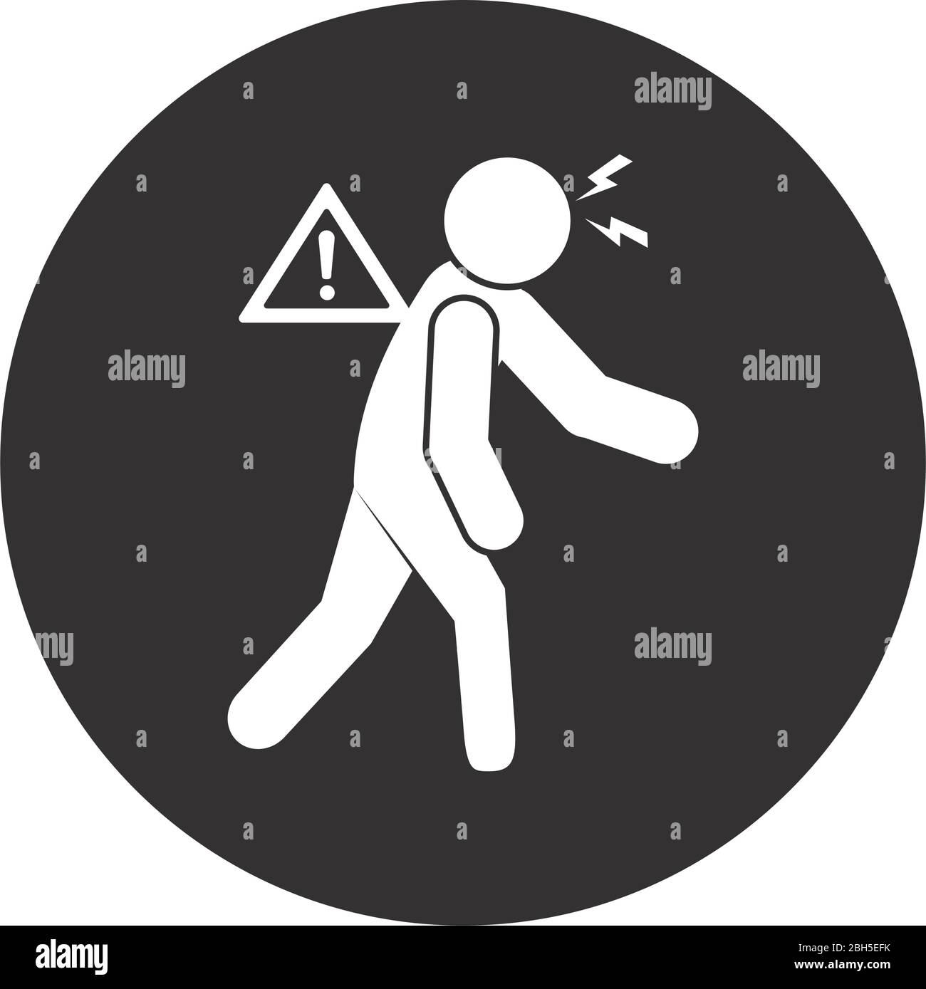 Covid 19 preventions concept, fatigue pictogram man icon over white ...