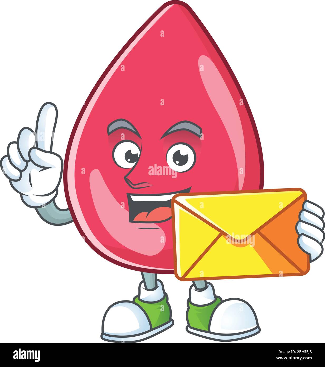 Cute face red blood mascot design bring brown envelope Stock Vector ...