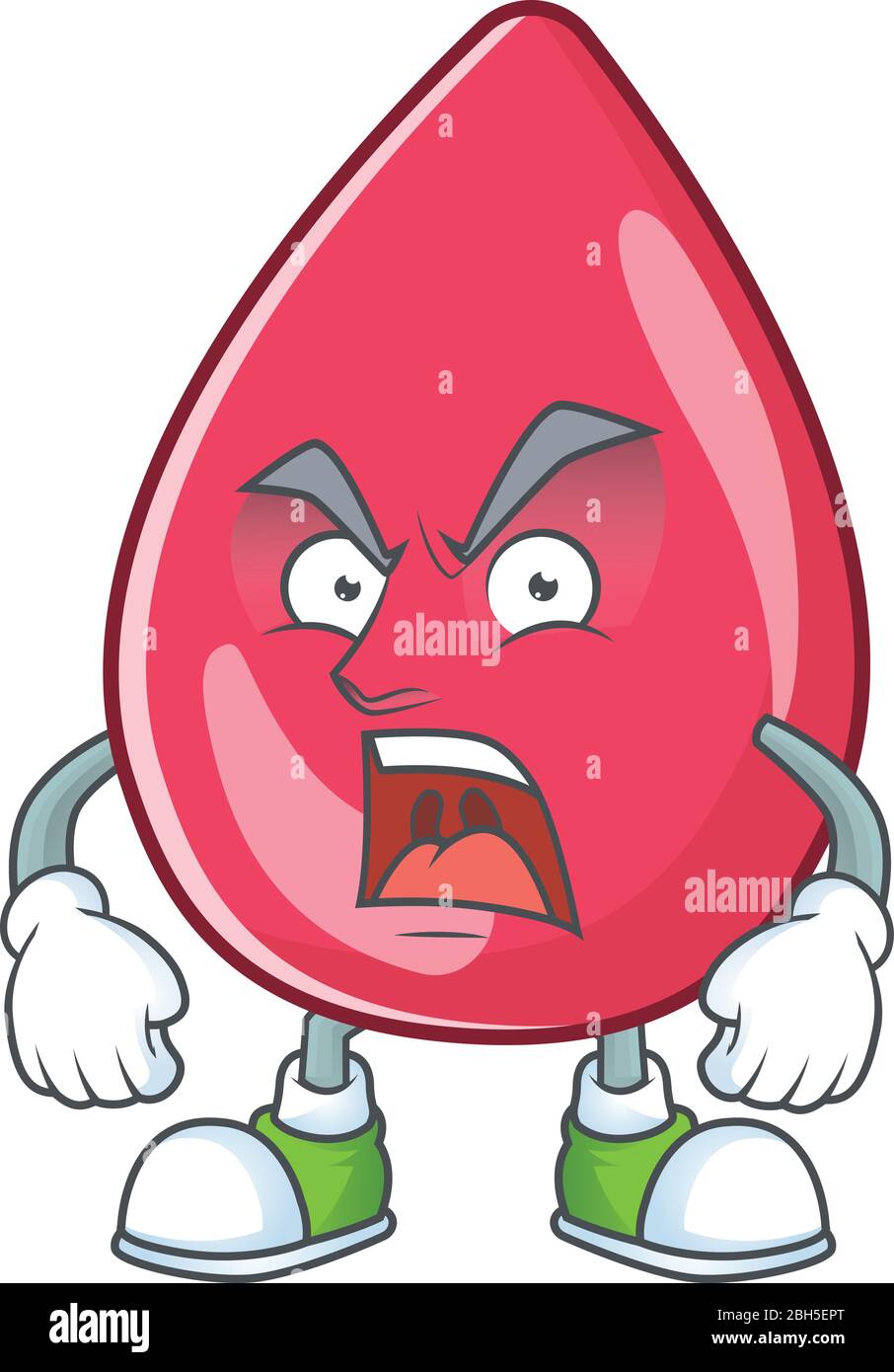 Red blood cartoon character design with mad face Stock Vector Image ...