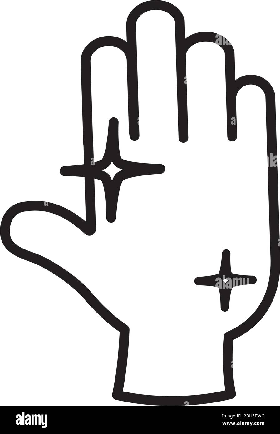 clean hand icon over white background, line style, vector illustration ...