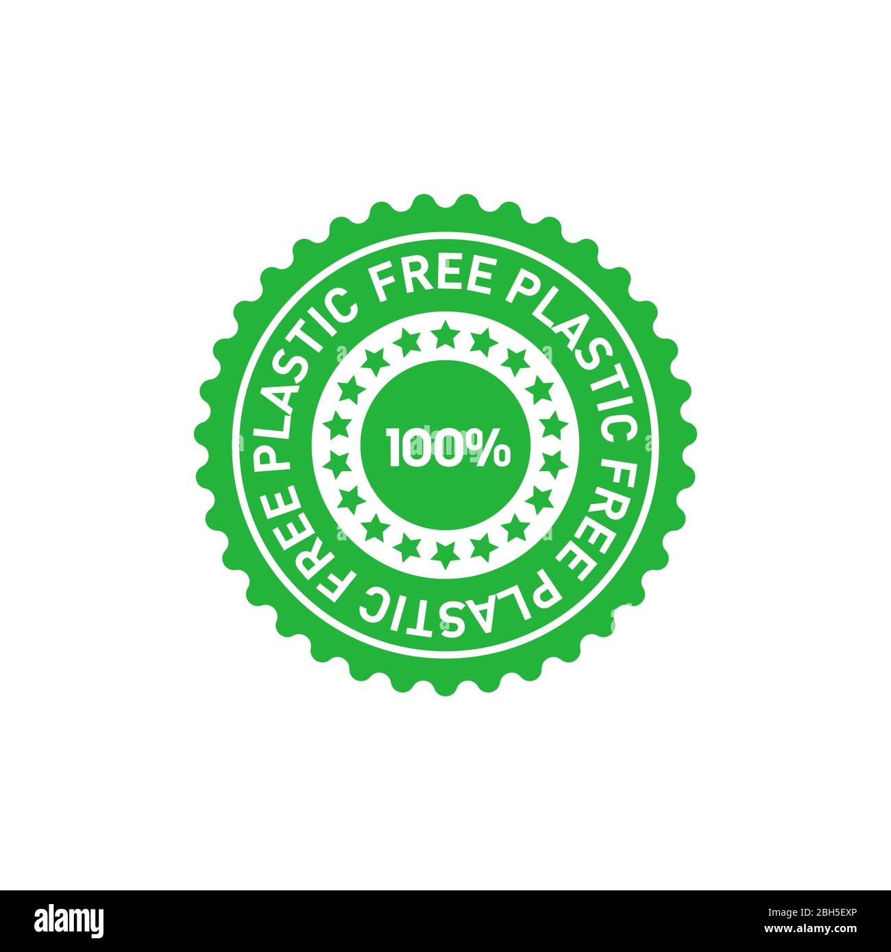 Free plastic 100 percent green sticker. Eco friendly concept design ...