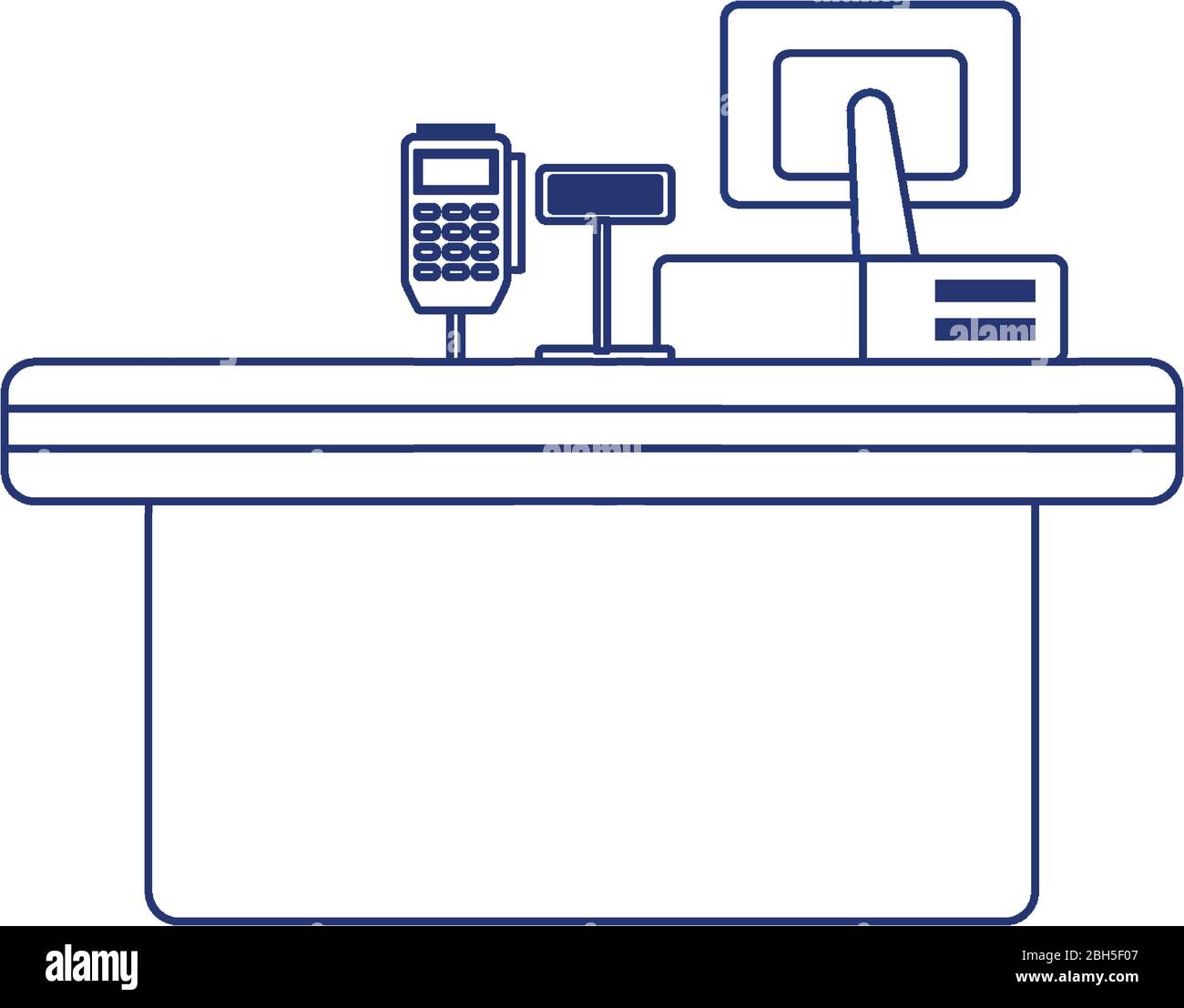 Counter with cash register design of Shopping commerce market store ...