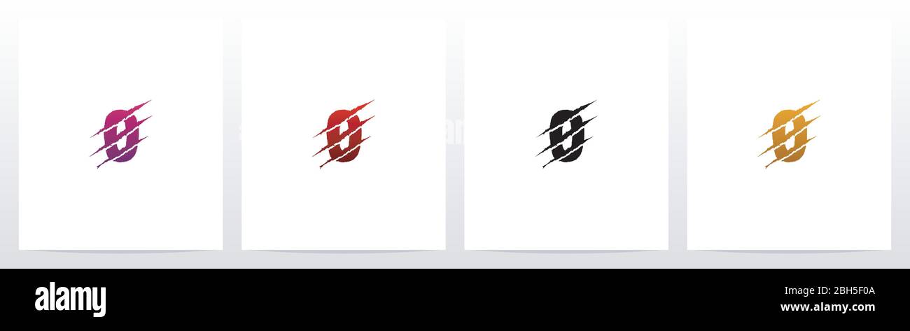 Claw Marks On Letter Logo Design O Stock Vector Image & Art - Alamy