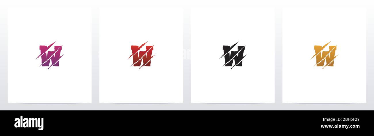 Claw Marks On Letter Logo Design W Stock Vector Image & Art - Alamy