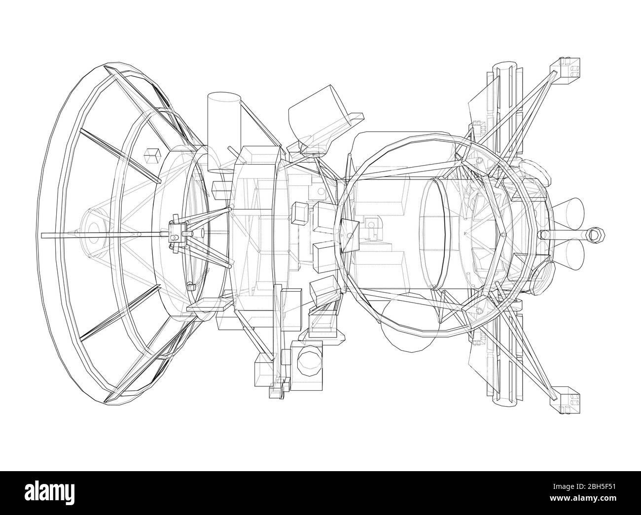 Communication satellite concept outline. Vector Stock Vector Image ...