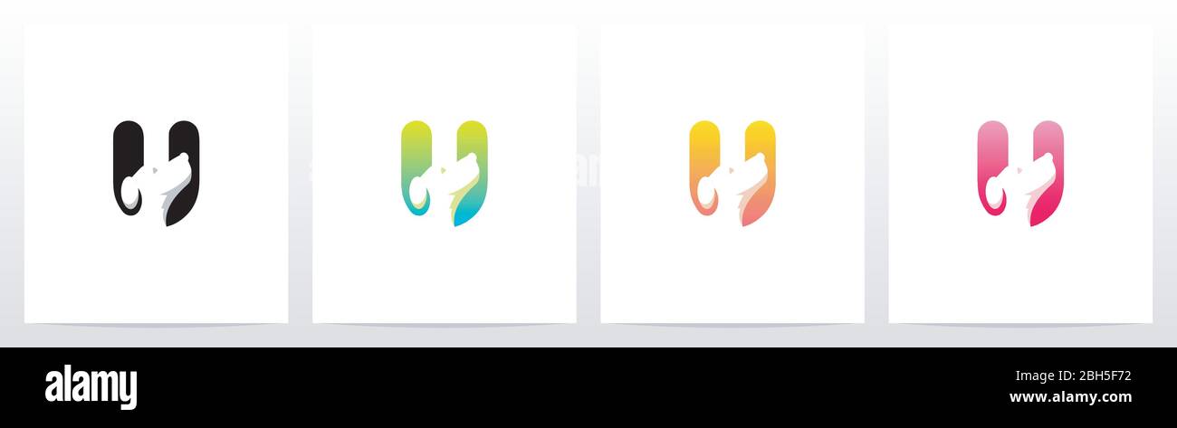 Dog On Letter Logo Design U Stock Vector Image & Art - Alamy