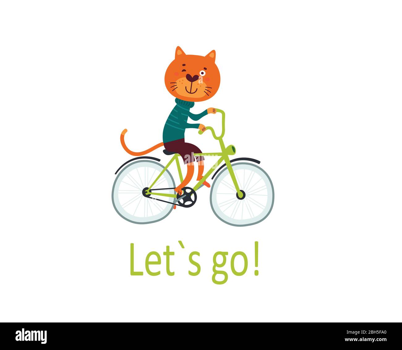 Cartoon cat riding bicycle hi-res stock photography and images - Alamy