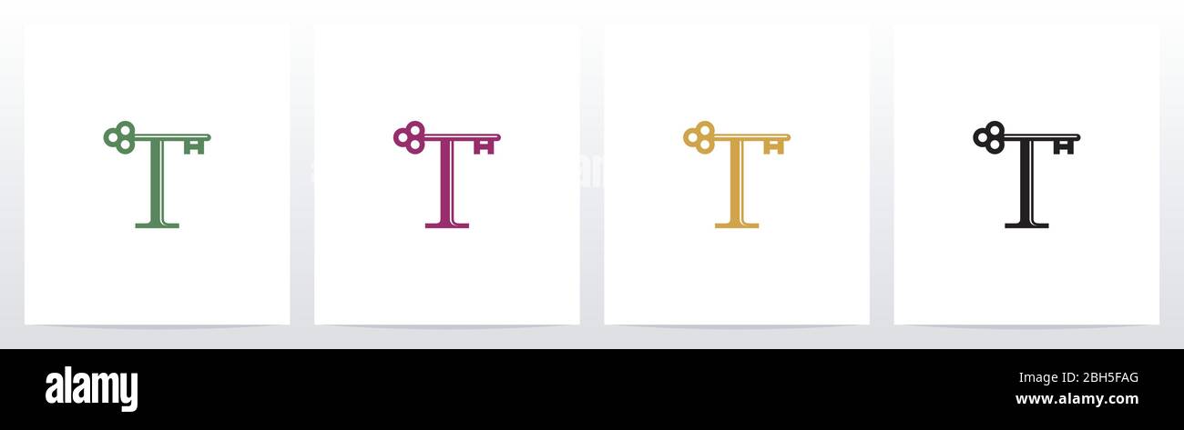 Door Key On Letter Logo Design T Stock Vector Image & Art - Alamy