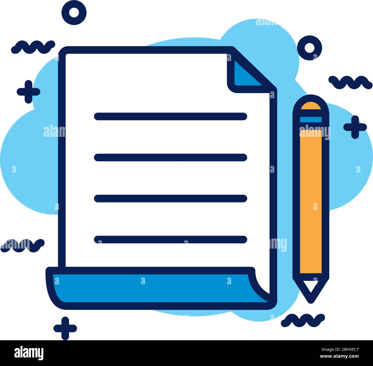 paper document and pencil detail style icon Stock Vector Image & Art ...