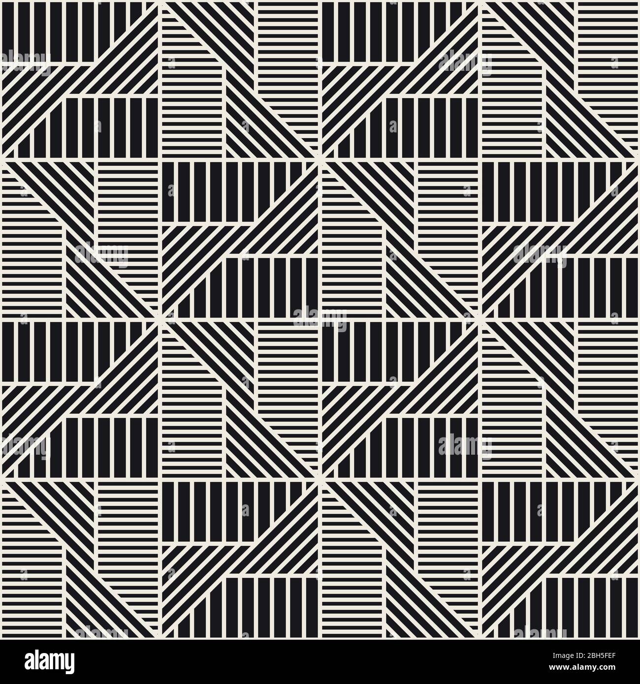 Abstract Geometric Pattern With Stripes Vector Seamless Background Black And White Lattice