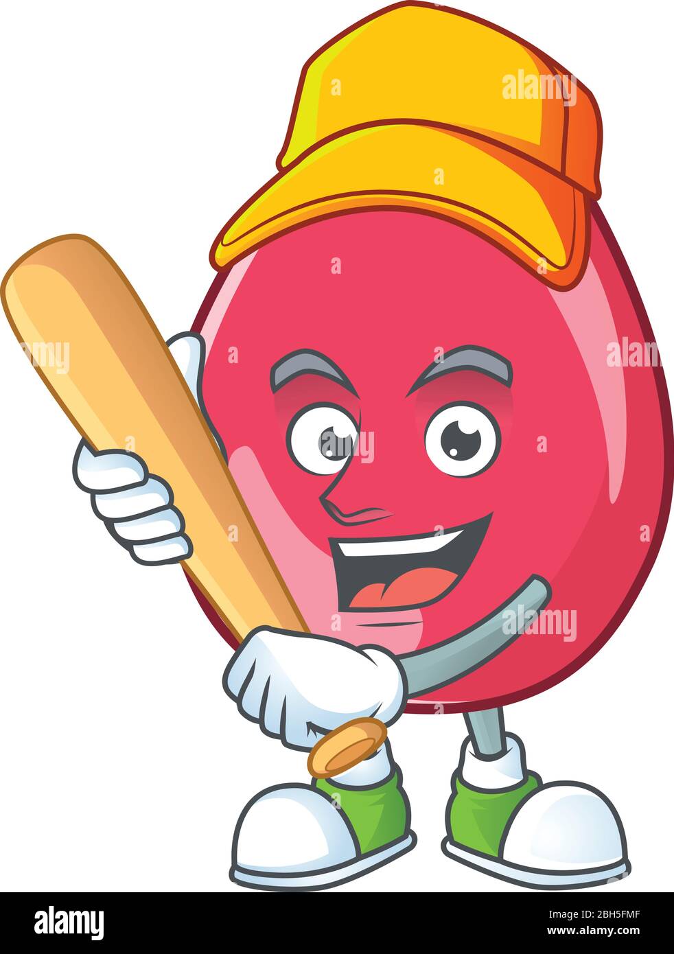 Red blood cartoon design concept of hold baseball stick Stock Vector ...