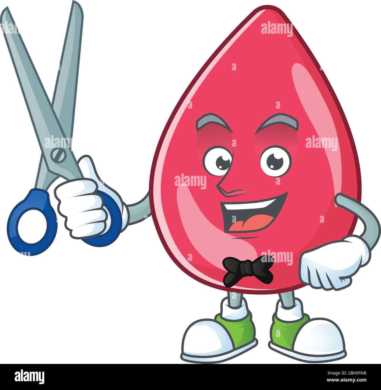Cute Barber red blood cartoon character style with scissor Stock Vector ...
