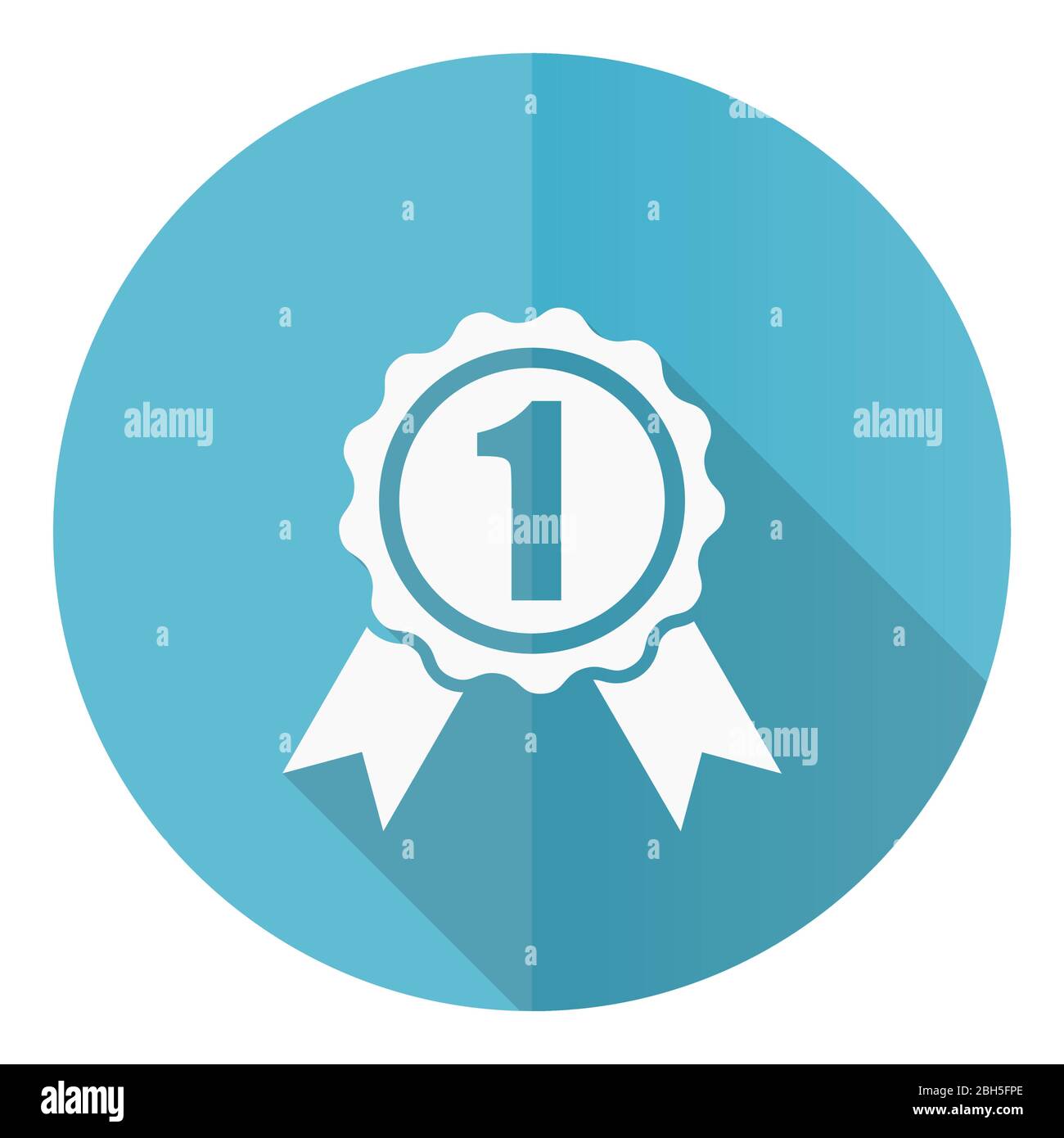 Badge blue round flat design vector icon isolated on white background ...