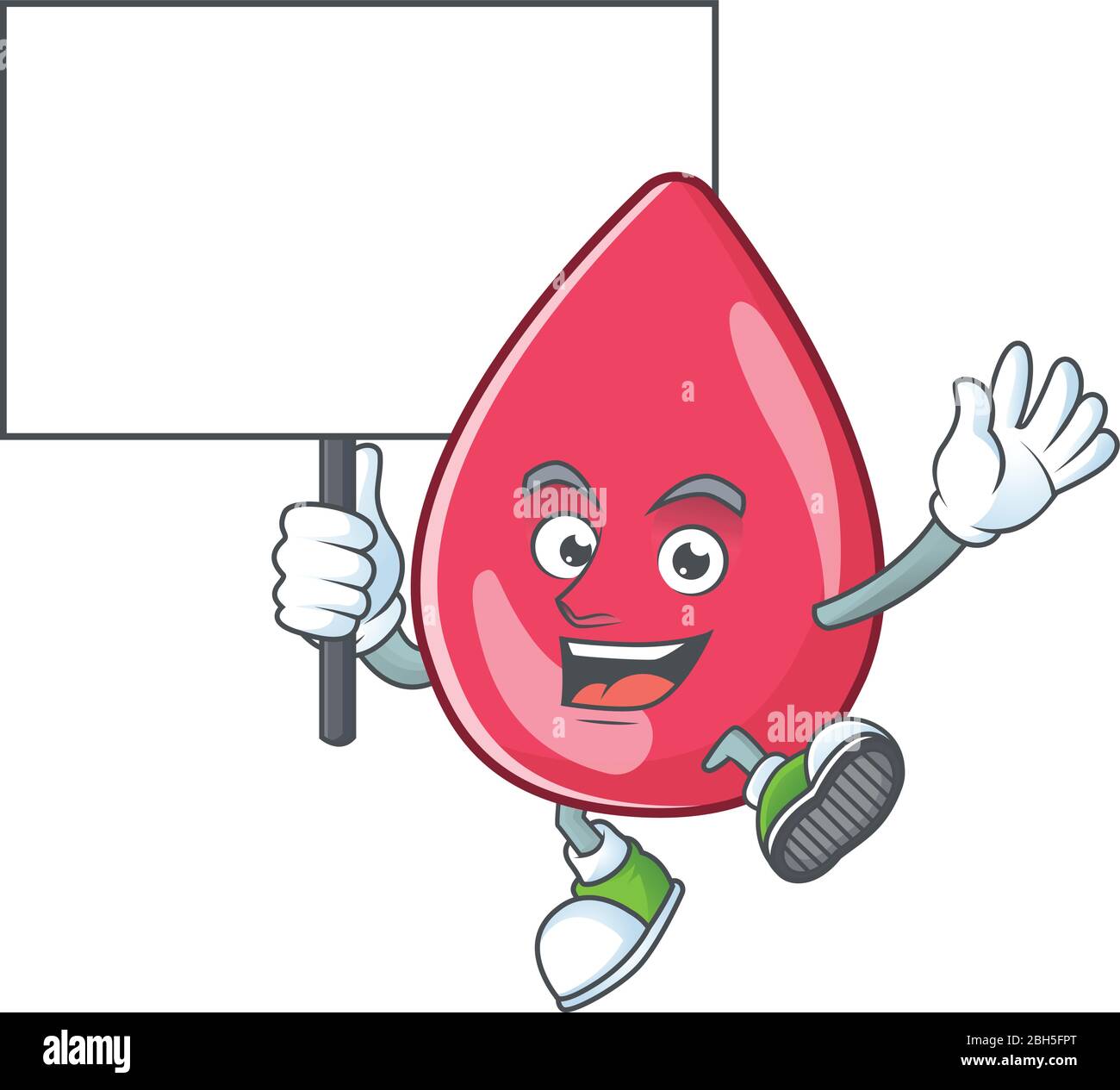 Sweet red blood cartoon character rise up a board Stock Vector Image ...