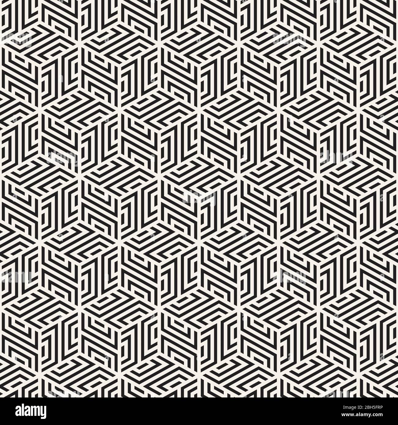Vector Seamless Pattern Modern Stylish Texture Repeating Geometric Tiles From Thin Lines