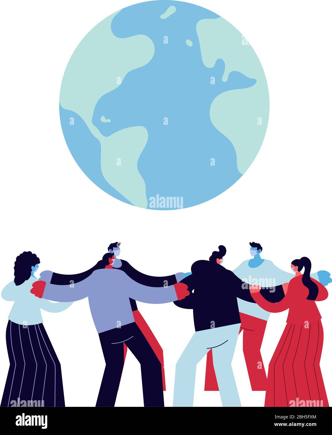 world unity fighting the coronavirus vector illustration design Stock ...